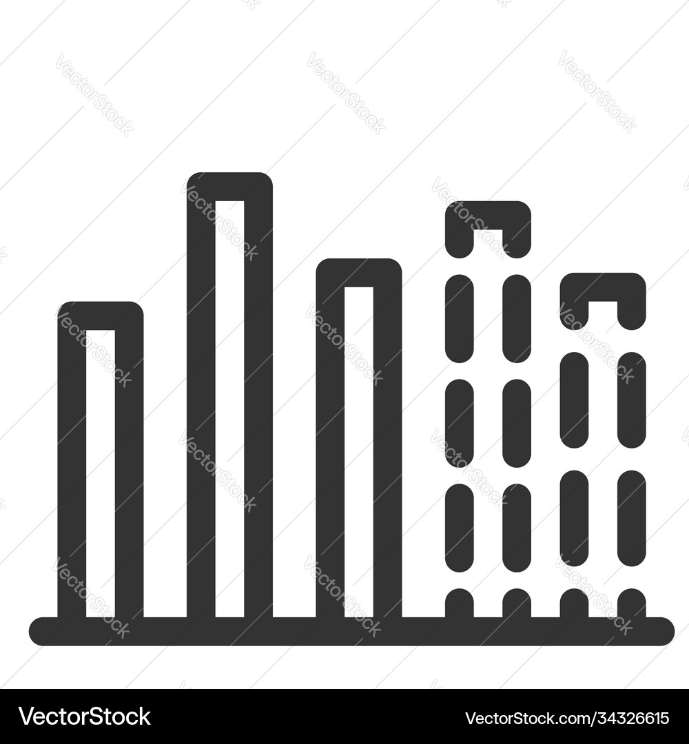 Chart with prediction icon financial trends Vector Image