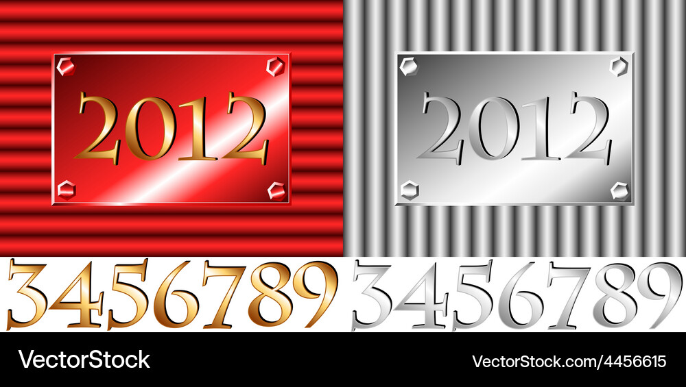 Corrugated 2012 plate with other numbers Vector Image