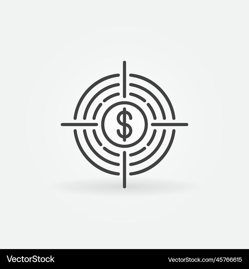 Dollar business target sanctions concept outline Vector Image