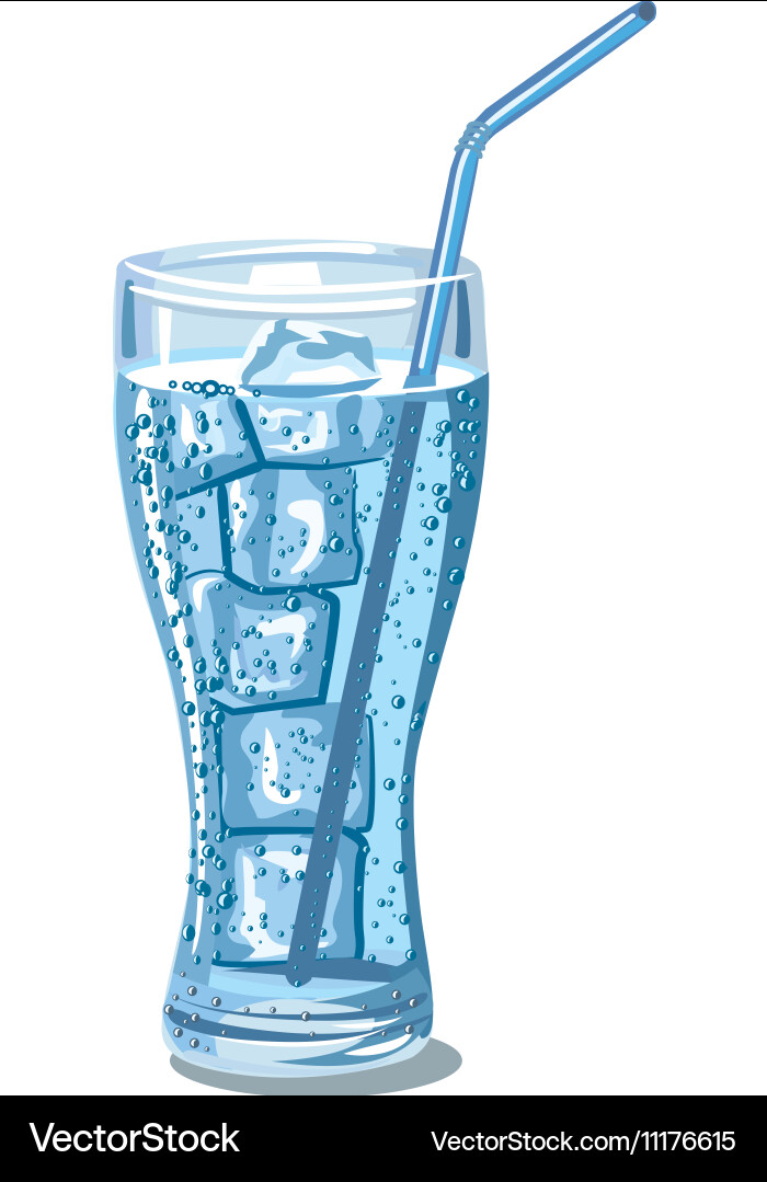 Glass sparkling water Royalty Free Vector Image