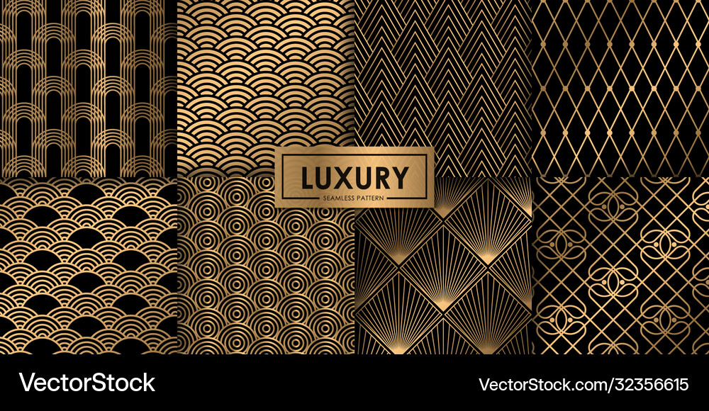 Luxury geometric seamless pattern set decorative Vector Image