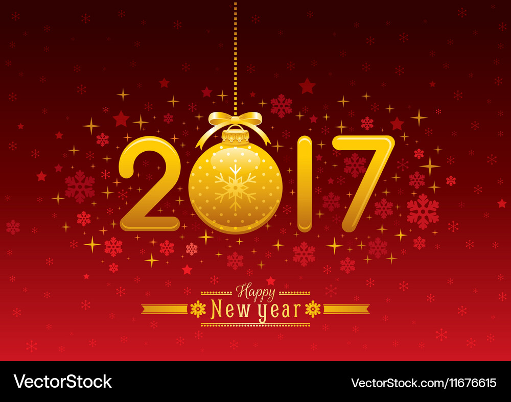 New year 2017 poster banner abstract template Vector Image