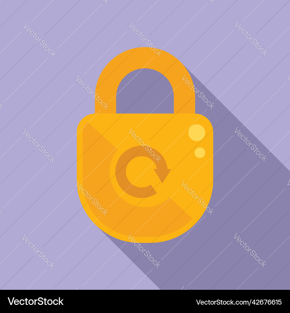 Padlock password recovery icon flat page Vector Image