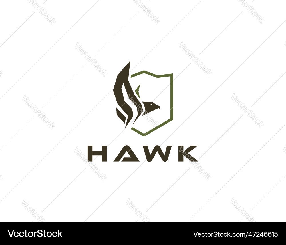 Simple military tactical hawk logo design template