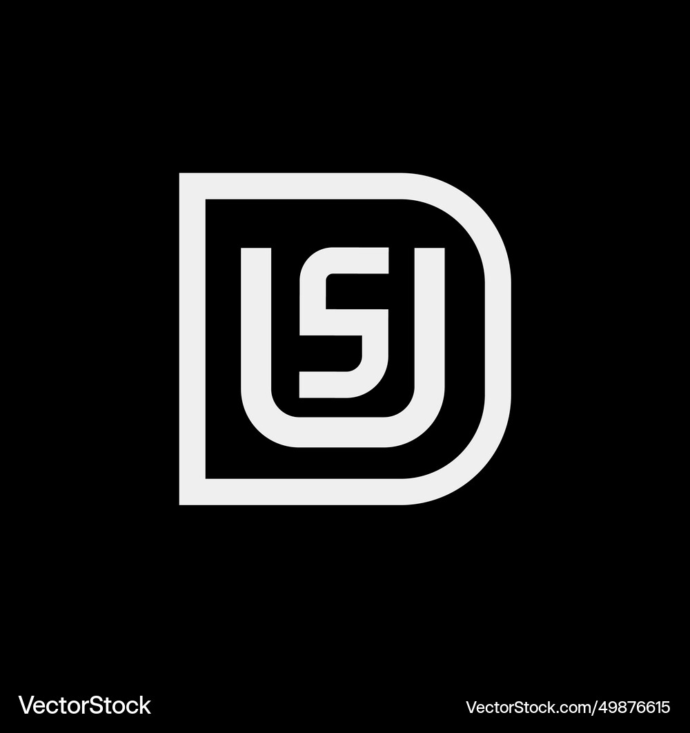 Sud company name initial letters icon Royalty Free Vector