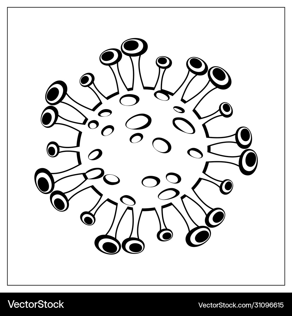 With outlines bacteria virus cells germs Vector Image