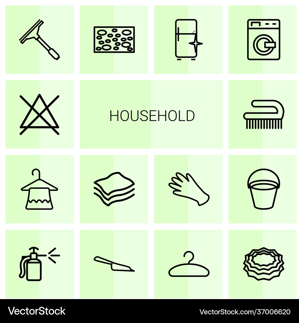 14 household icons Royalty Free Vector Image - VectorStock