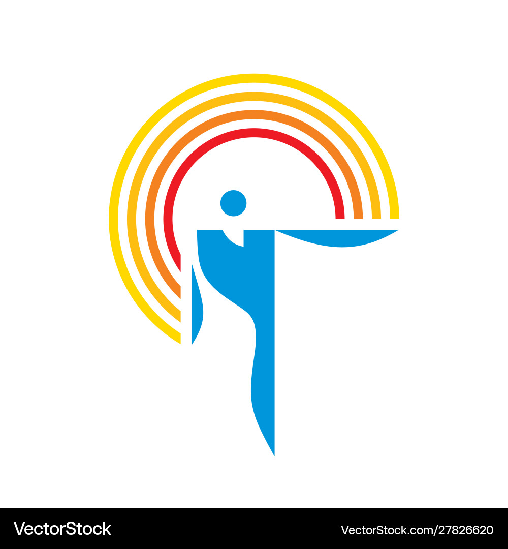 Abstract human character - concept logo sign Vector Image