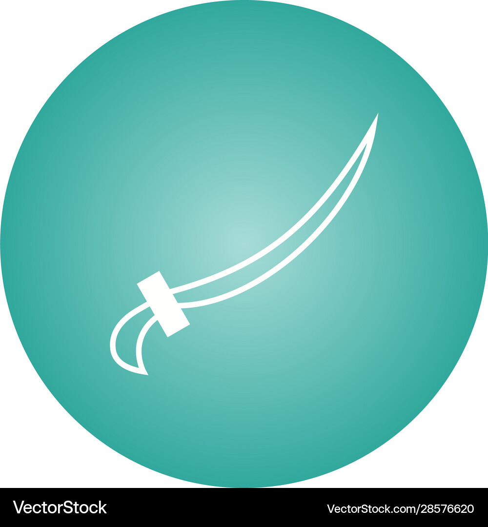 Beautiful arabic sword line icon Royalty Free Vector Image