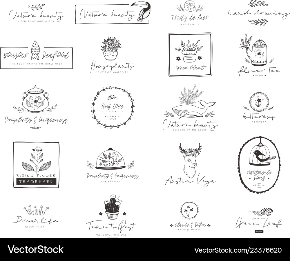 Bloom nature elements Royalty Free Vector Image