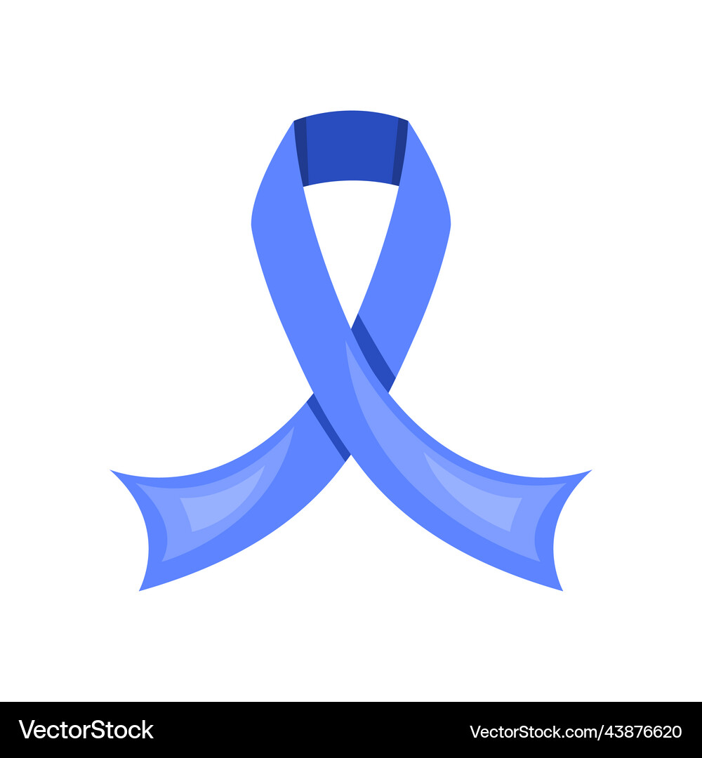 Blue awareness ribbon on white background Vector Image