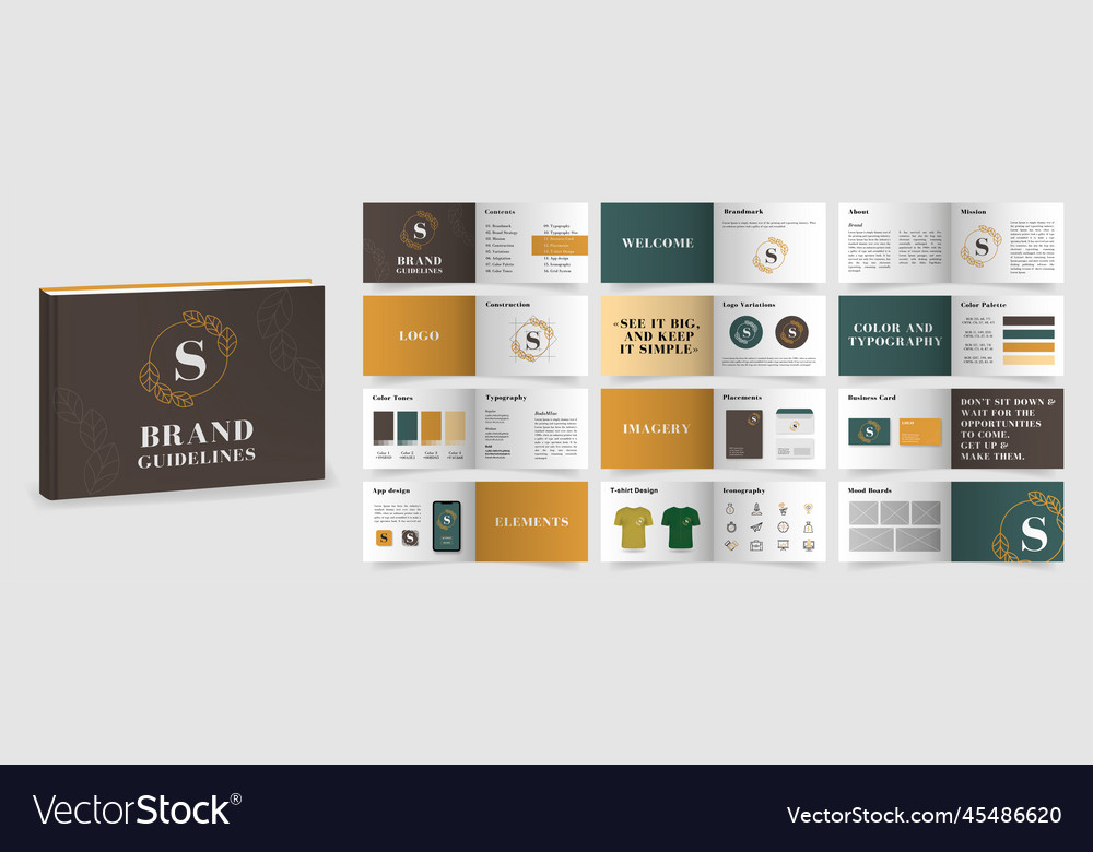 Brand guidelines template manual Royalty Free Vector Image