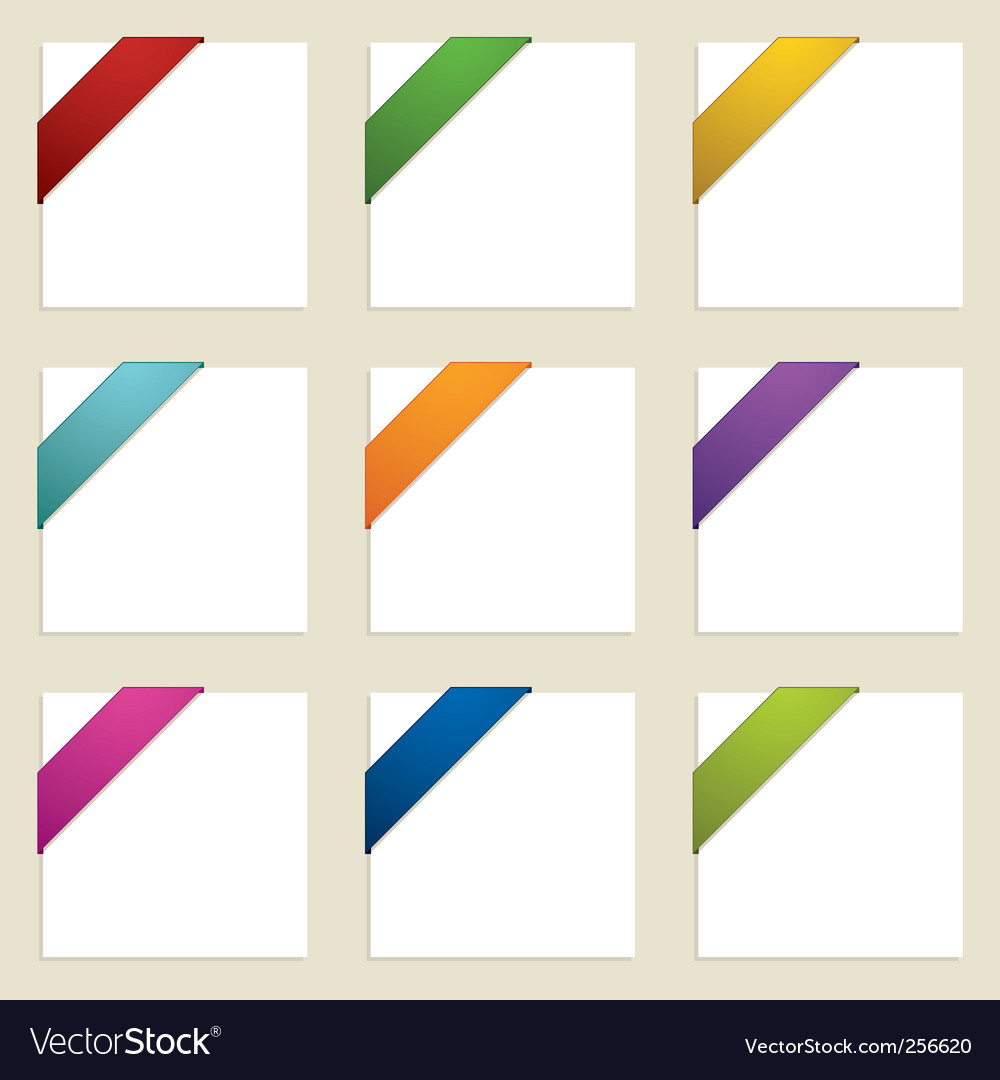 Corner ribbons Royalty Free Vector Image - VectorStock