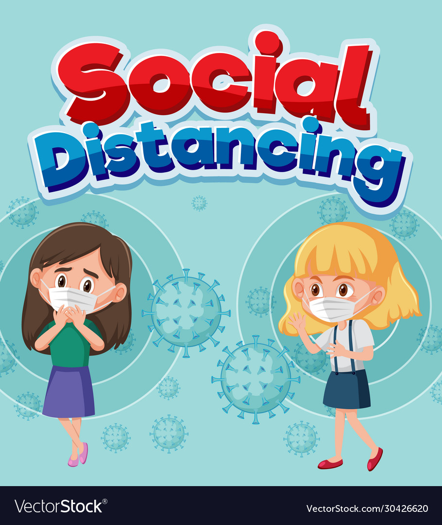 Coronavirus poster design with word social Vector Image