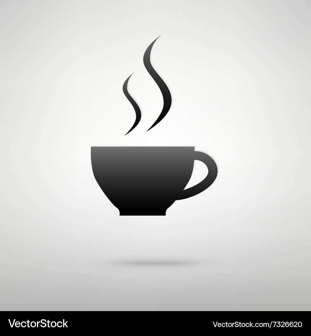 Cup of coffee black icon Royalty Free Vector Image