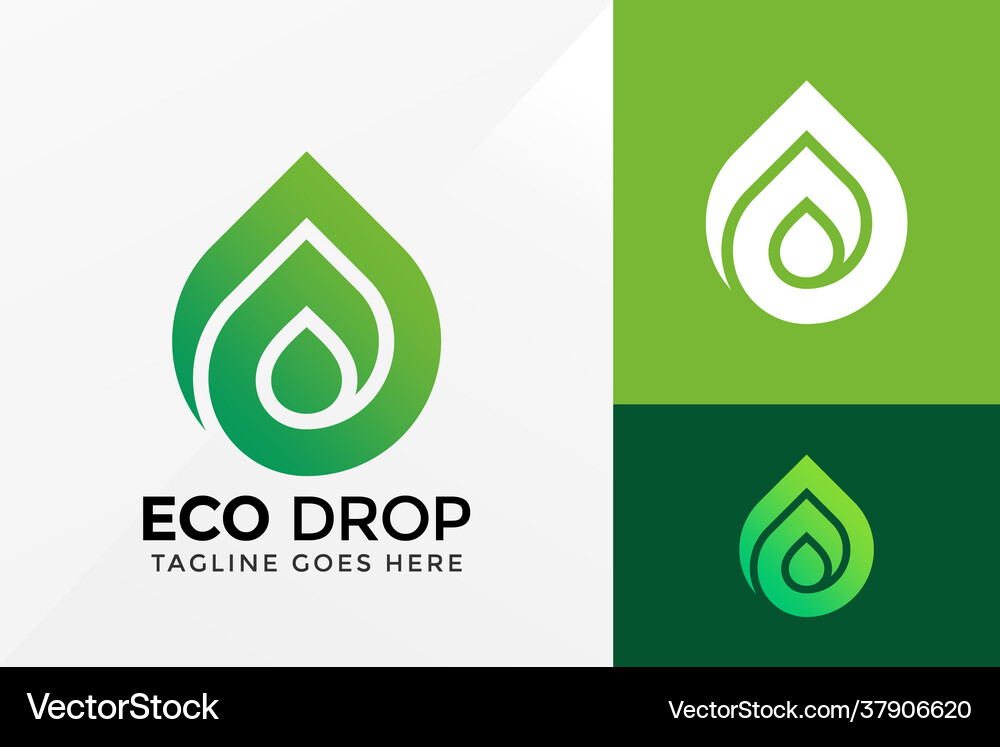 Eco drop logo design brand identity logos Vector Image