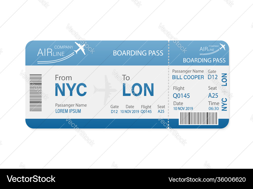 Flat airline tickets for paper design template Vector Image