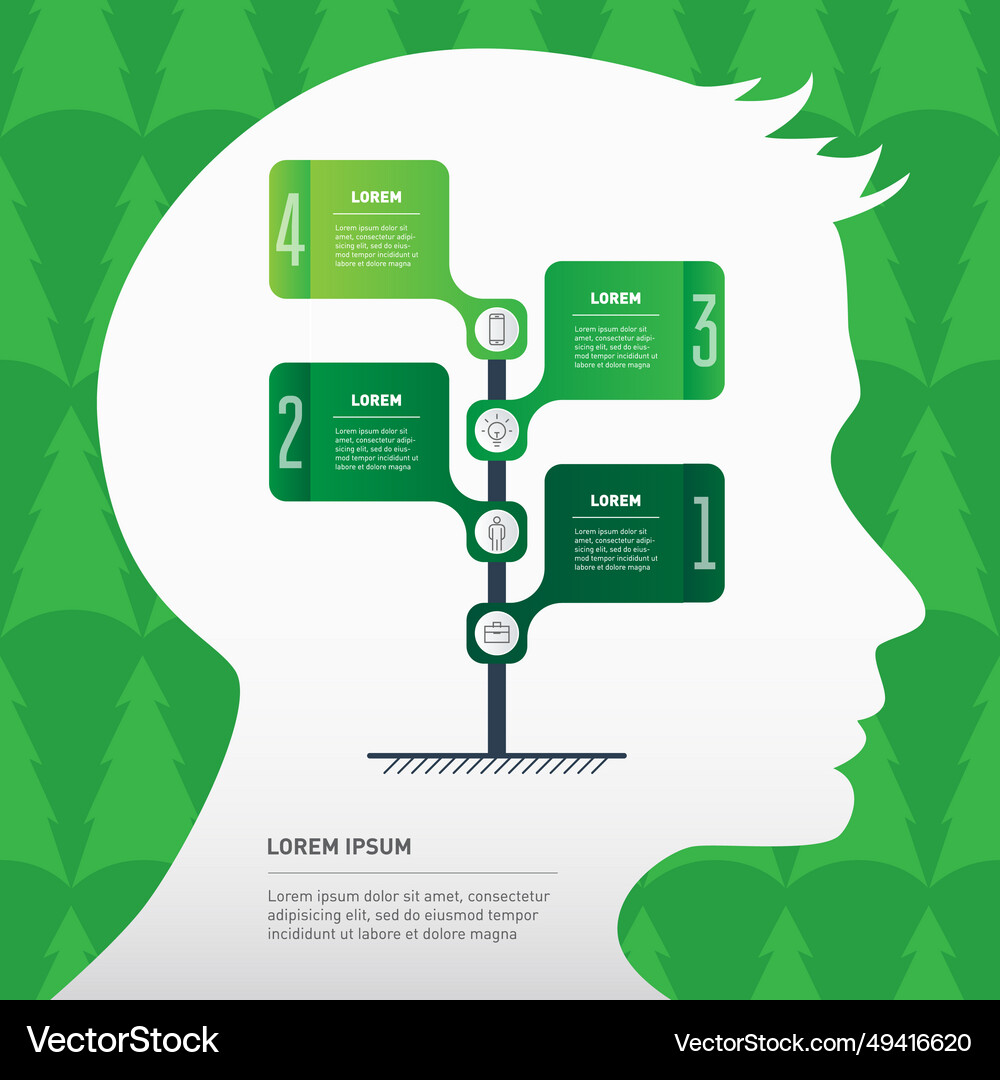 Green business presentation concept with 4 Vector Image