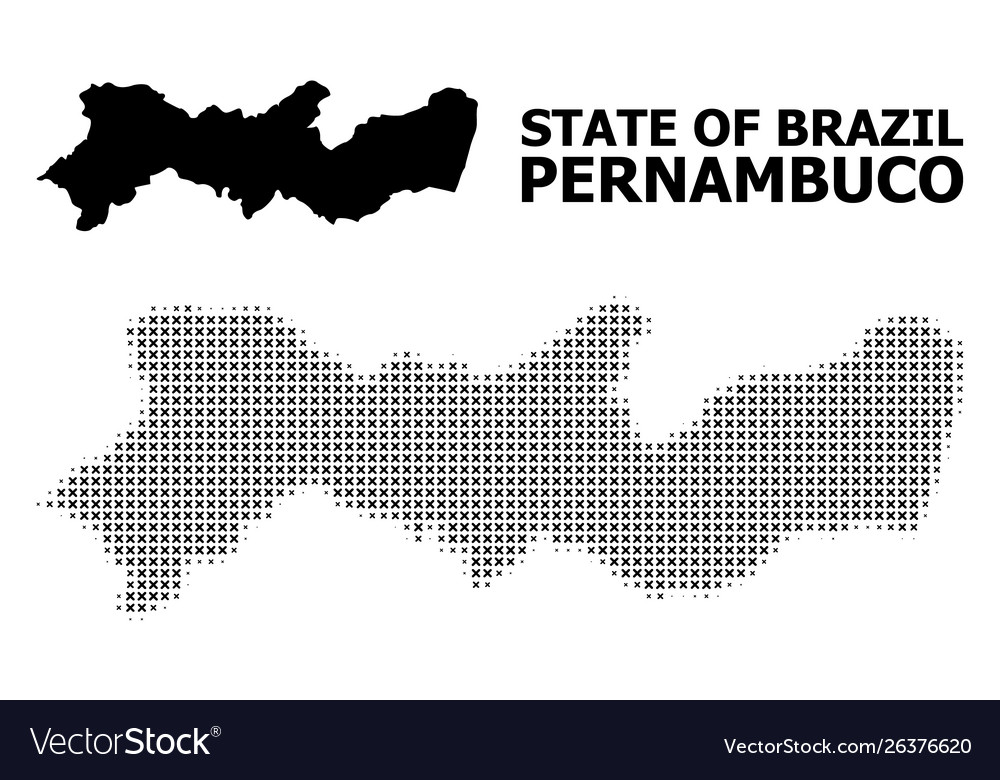 Halftone pattern and solid map Royalty Free Vector Image