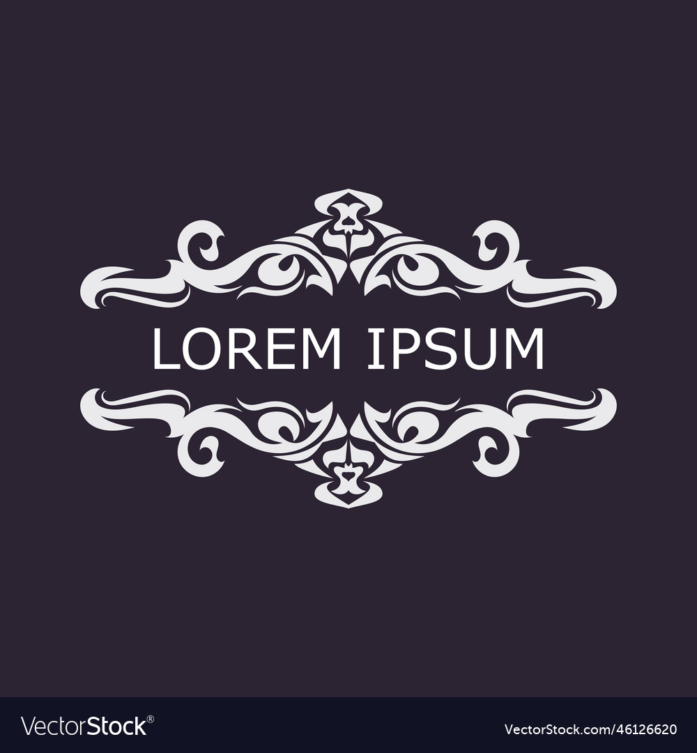 Luxury logo template flourishes elegant ornament Vector Image