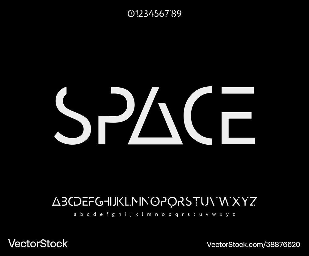 Minimal font abstract alphabet letters Royalty Free Vector