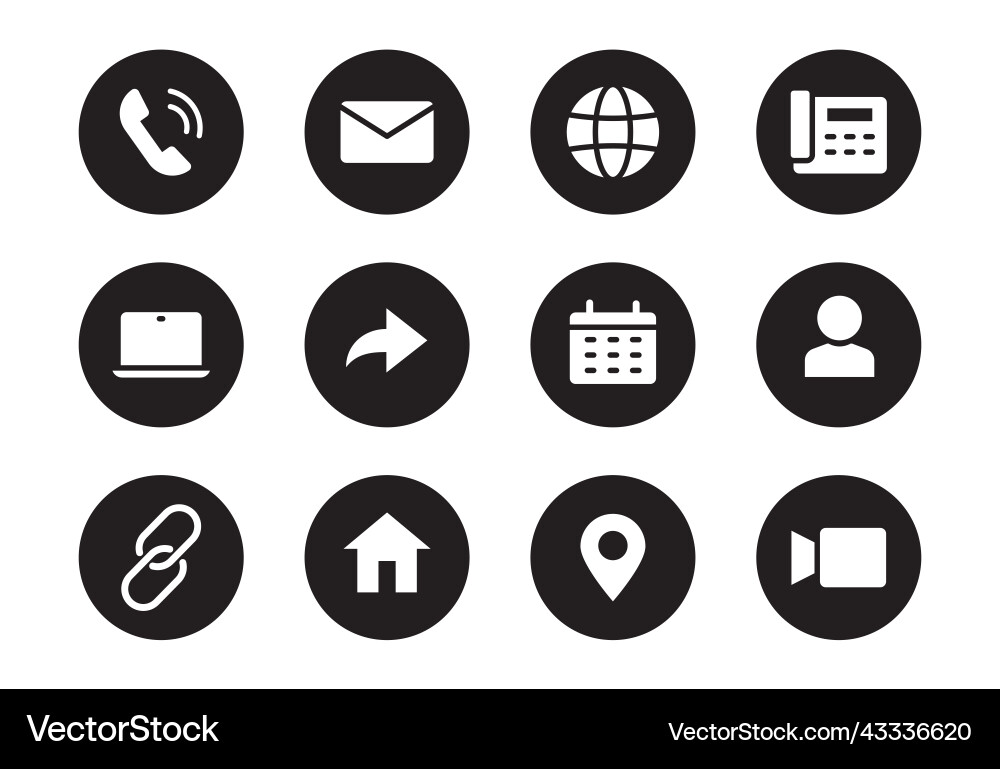 Phone email contact icon mail telephone address Vector Image