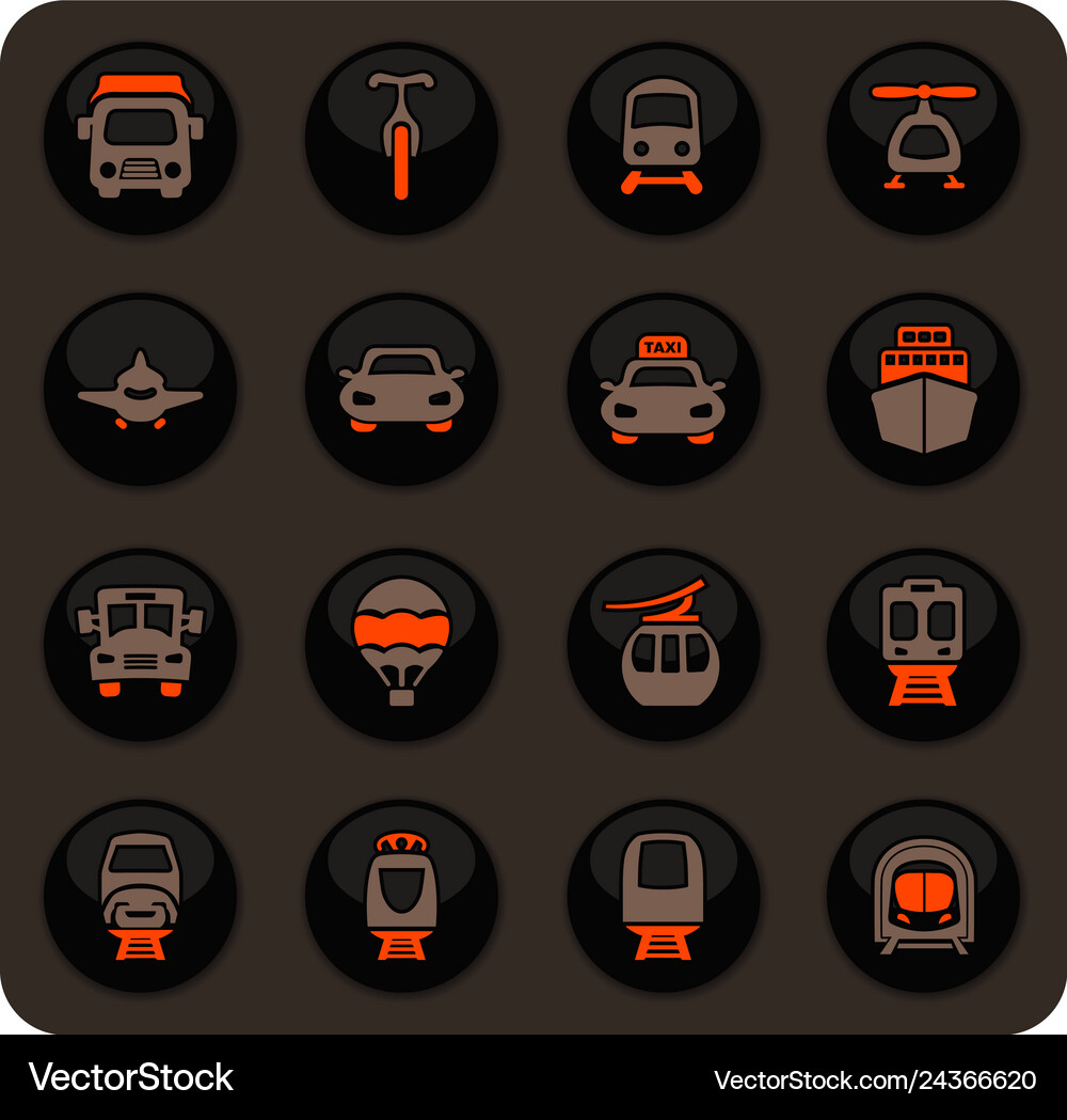 Public transport icons set Royalty Free Vector Image