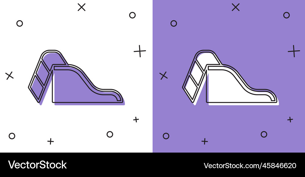 Set slide playground icon isolated on white Vector Image