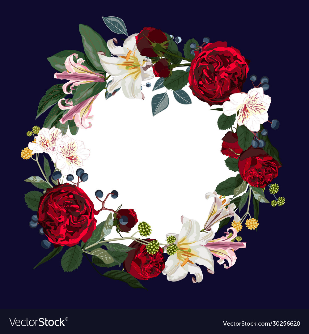 Wreath frame border Royalty Free Vector Image - VectorStock