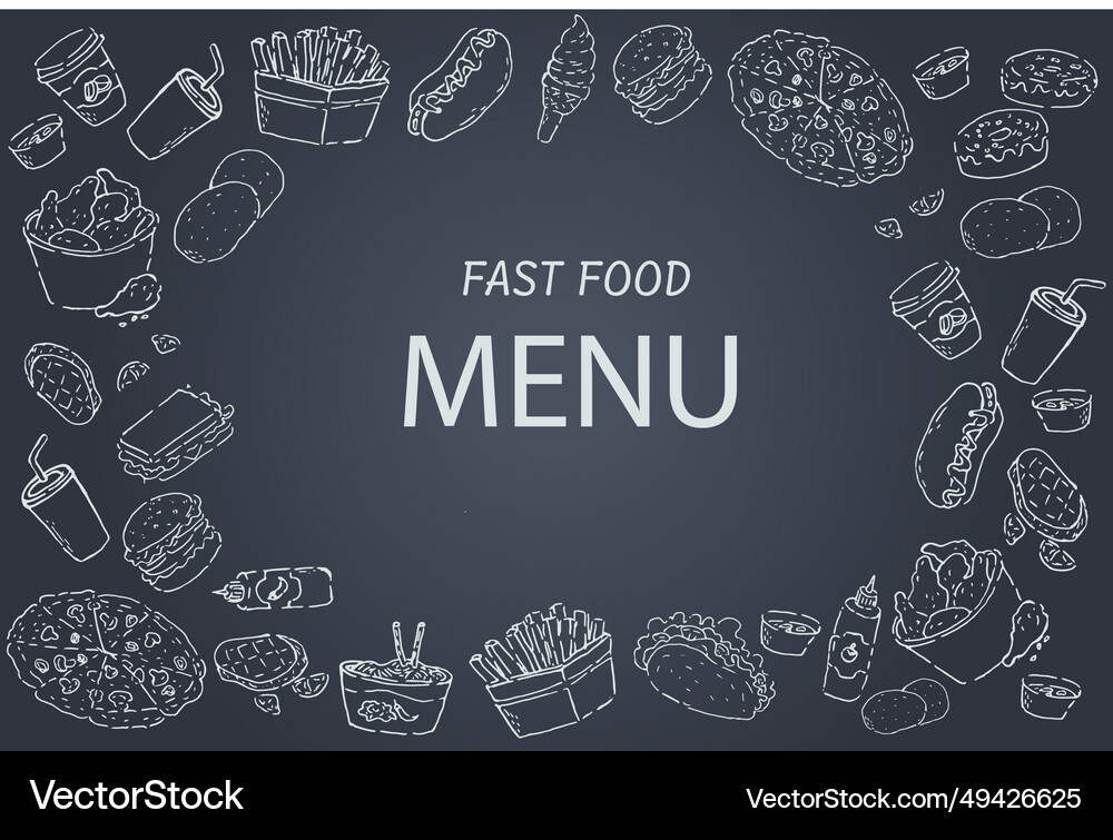 Fast food template frame and page design for menu Vector Image