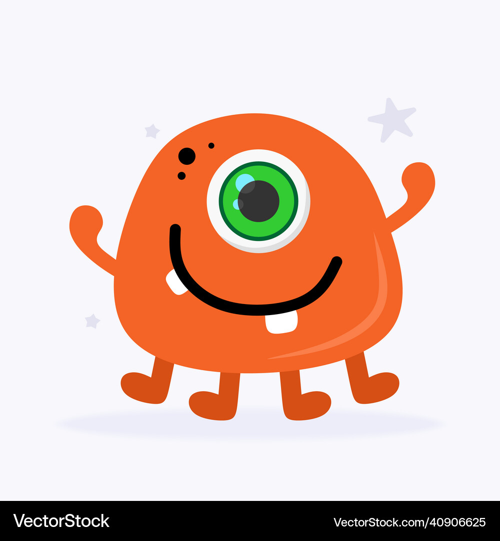 Funny space monster cute alien planets rockets Vector Image