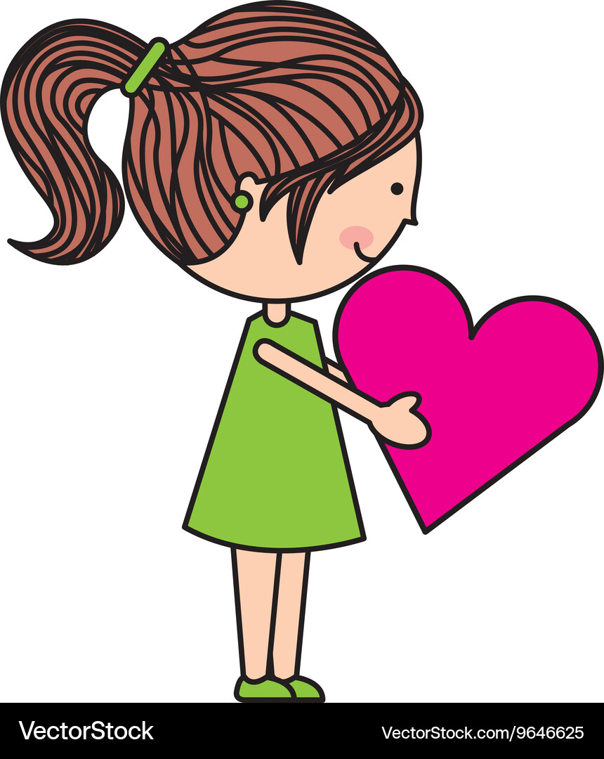Girl character isolated icon design Royalty Free Vector