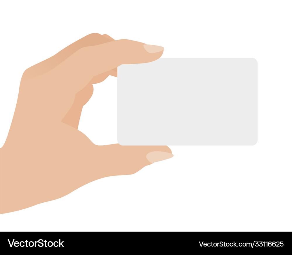 Hand holding white card isolated Royalty Free Vector Image