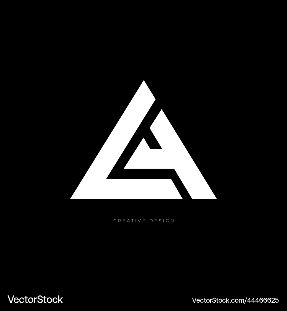 Letter logo l4 triangle shape branding Royalty Free Vector
