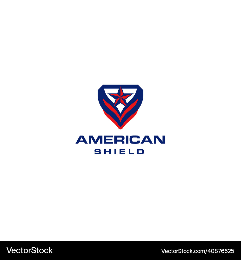 Modern design colorful american shield logo design