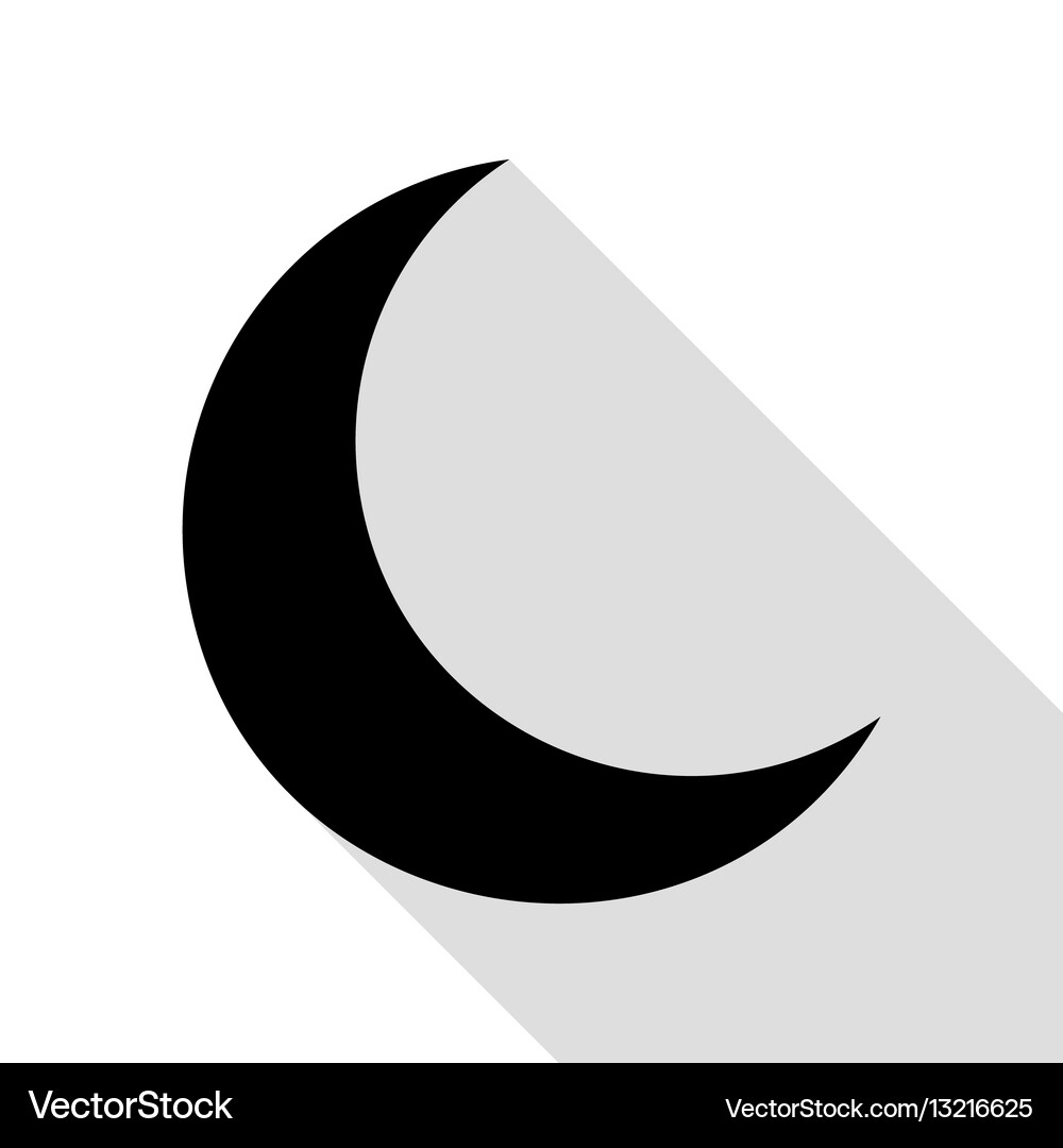 Moon sign black icon with flat style Royalty Free Vector