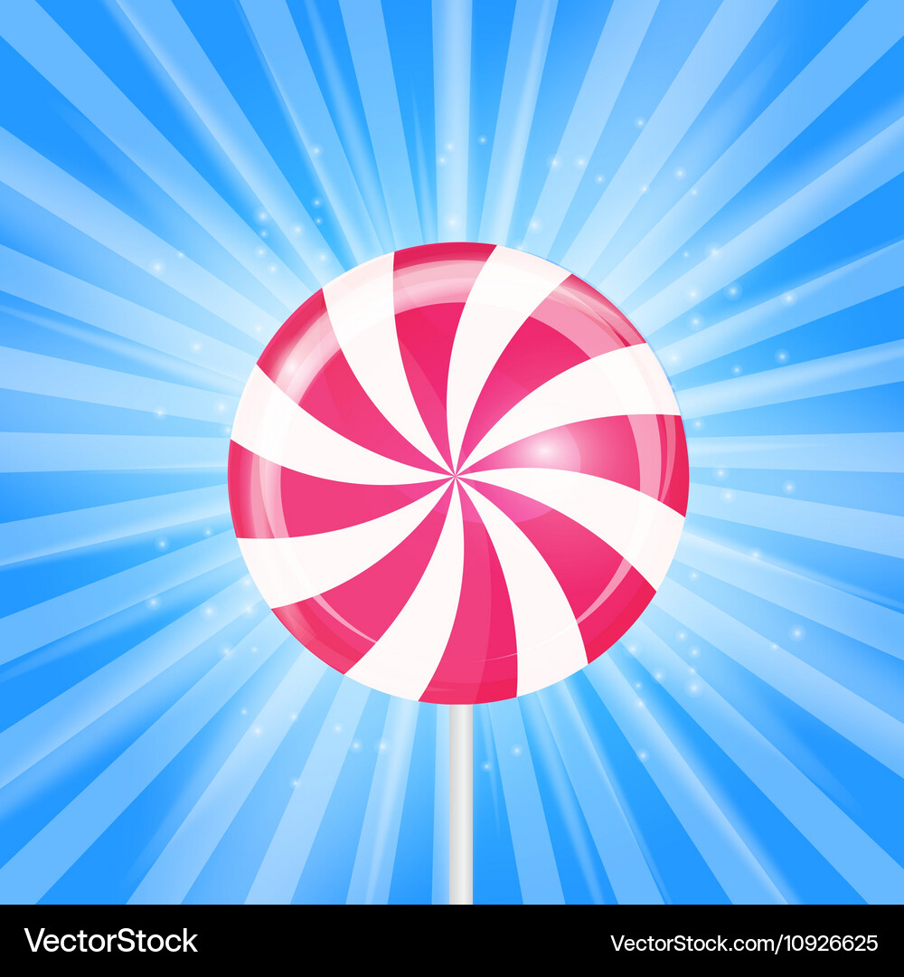 Realistic sweet lollipop candy background Vector Image