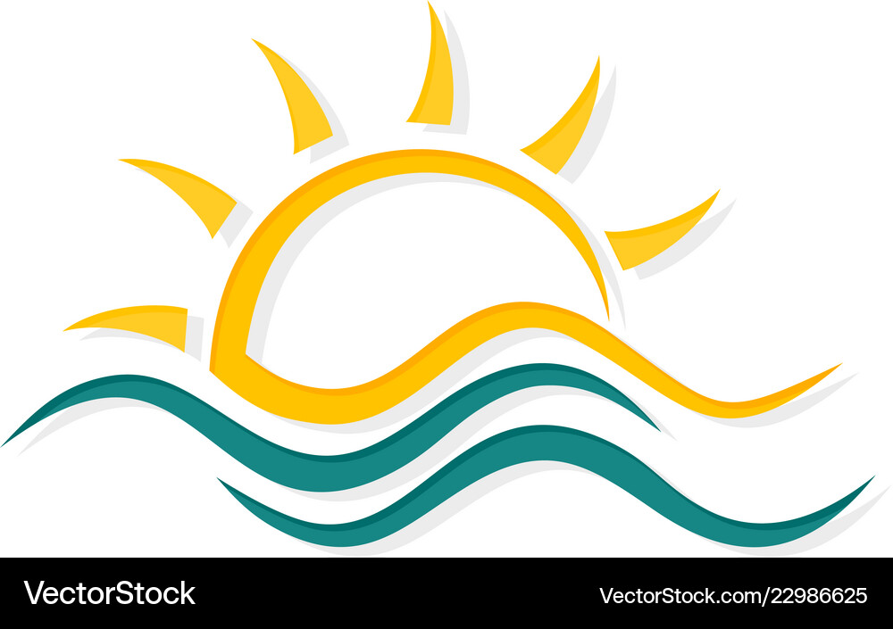 Sonne und Meer Symbol Lizenzfreies Vektorbild