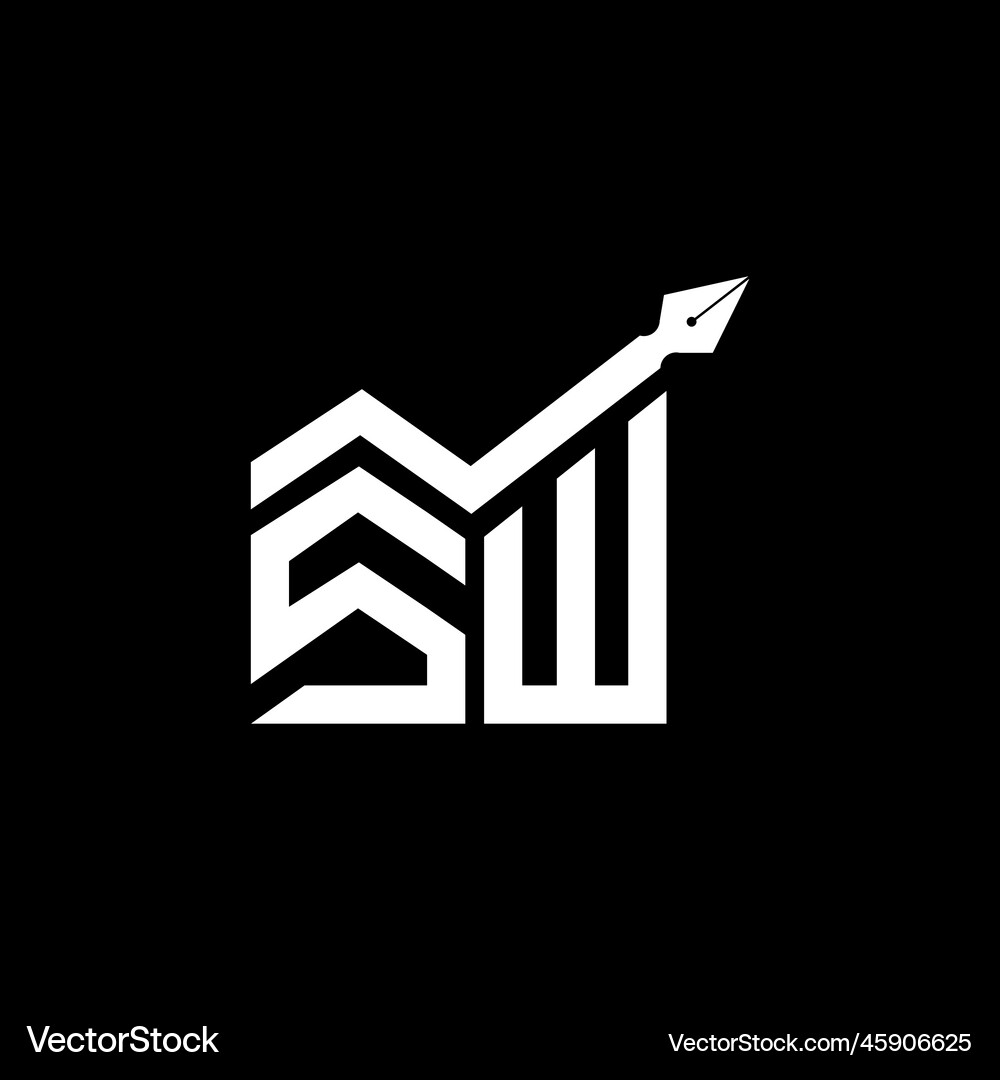 Sw letter logo creative design with graphic Vector Image