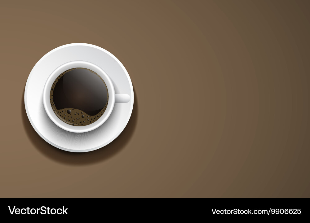 Top view of a cup coffee Royalty Free Vector Image