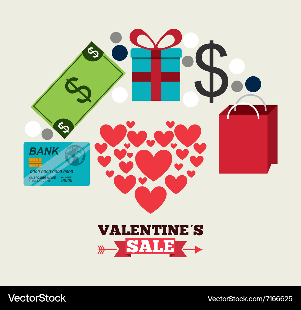 Valentines sale design Royalty Free Vector Image