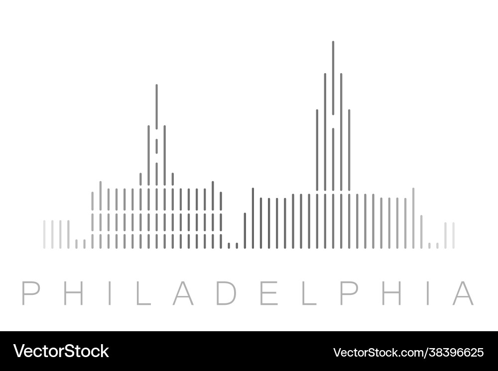 Vertical bars philadelphia landmark skyline Vector Image