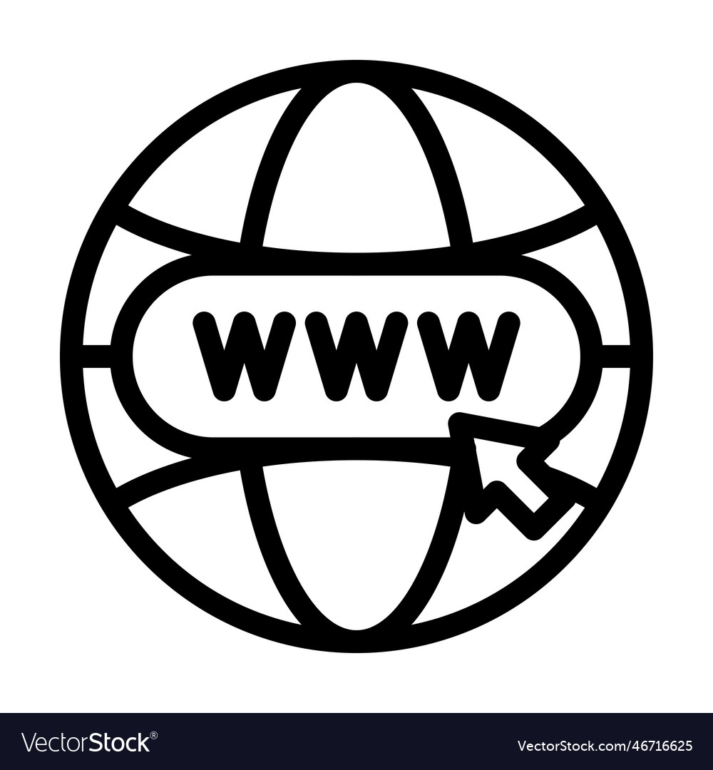 Website thick line icon for personal Royalty Free Vector