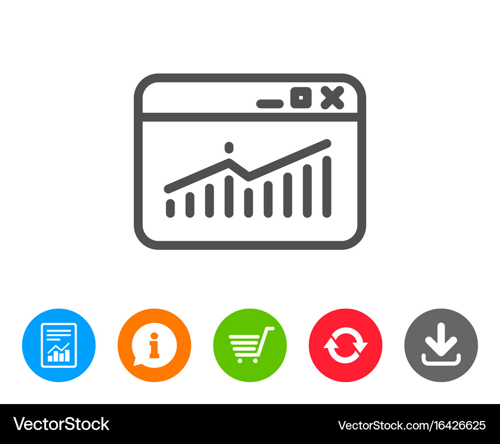 Website traffic line icon report chart sign Vector Image