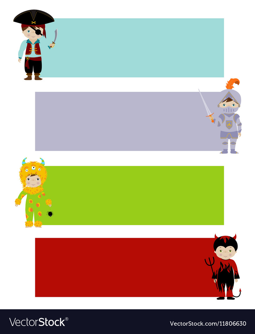 Banners with cute kids in fancy costumes Vector Image