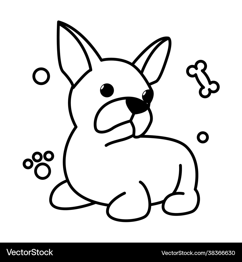 Black line cartoon on a white Royalty Free Vector Image