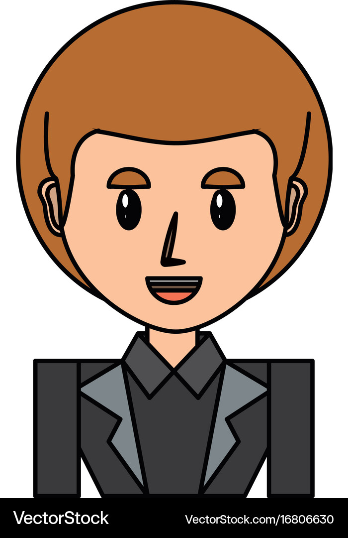 Businessman profile cartoon Royalty Free Vector Image