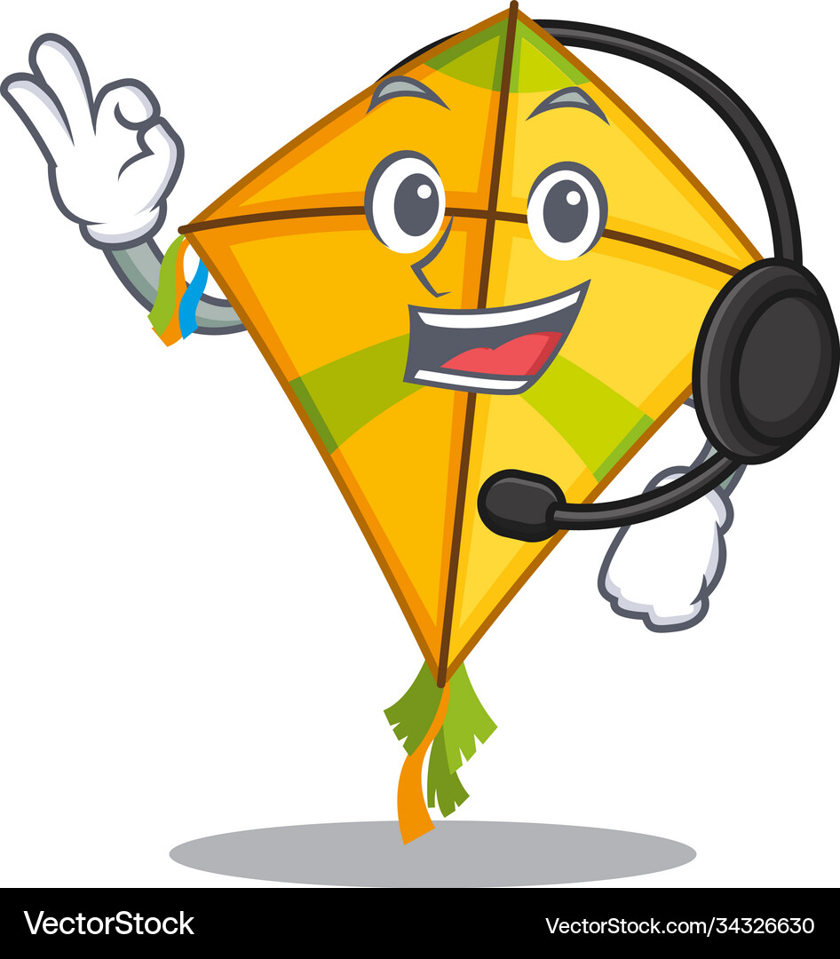 Charming kite cartoon character design wearing Vector Image
