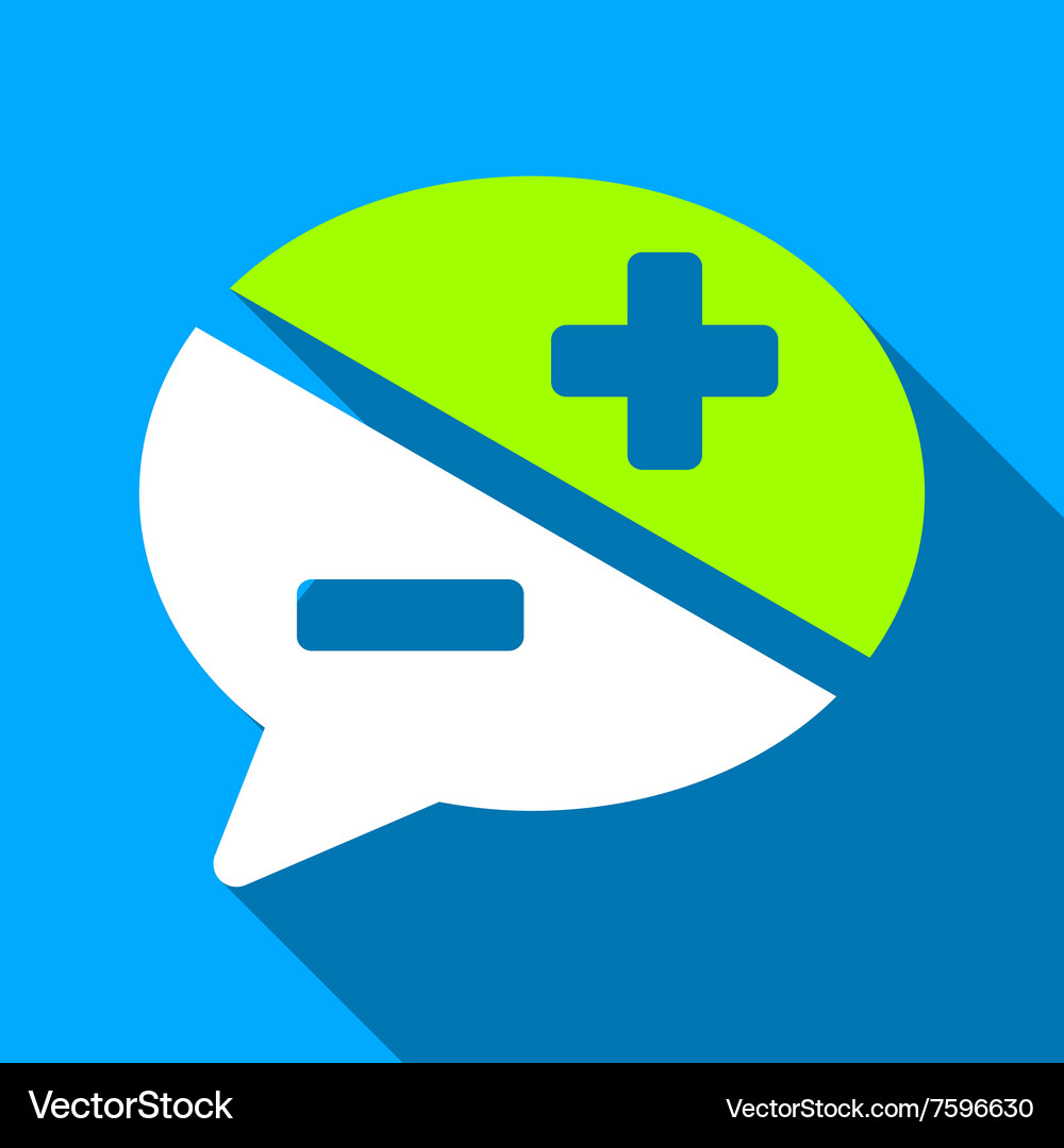 Chat arguments flat long shadow square icon Vector Image