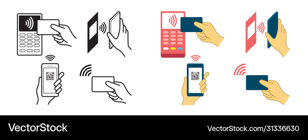 Contactless payment concept wireless symbols Vector Image